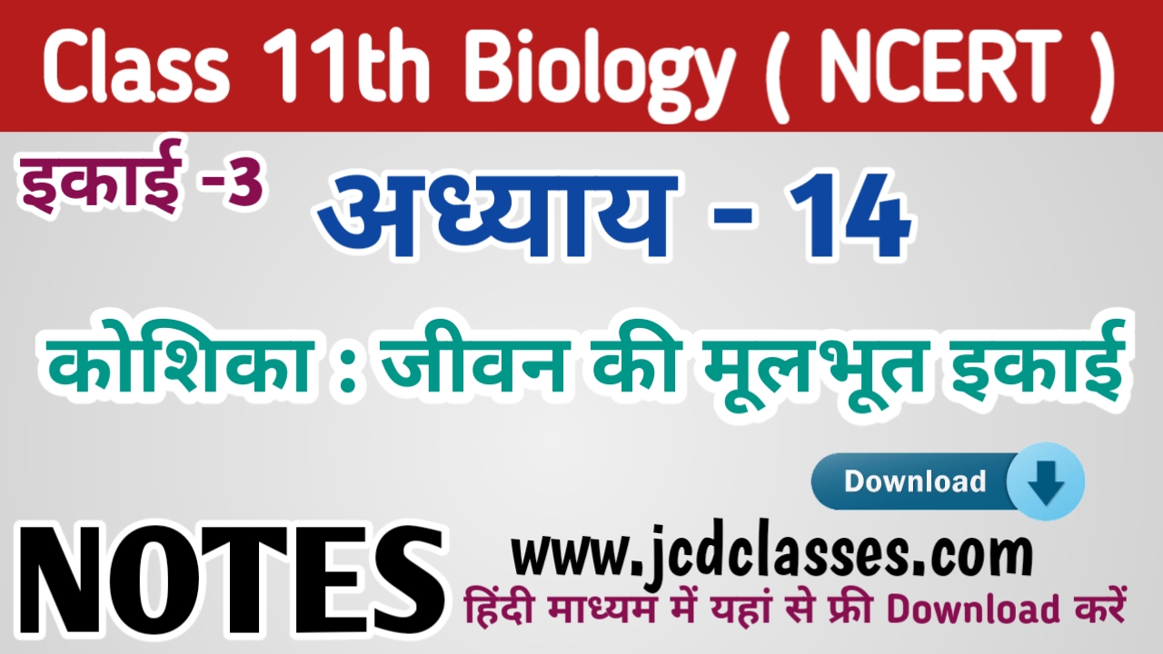 11th Biology Chapter 14 Notes Pdf Download In Hindi अध्ययय 14 कोशिका